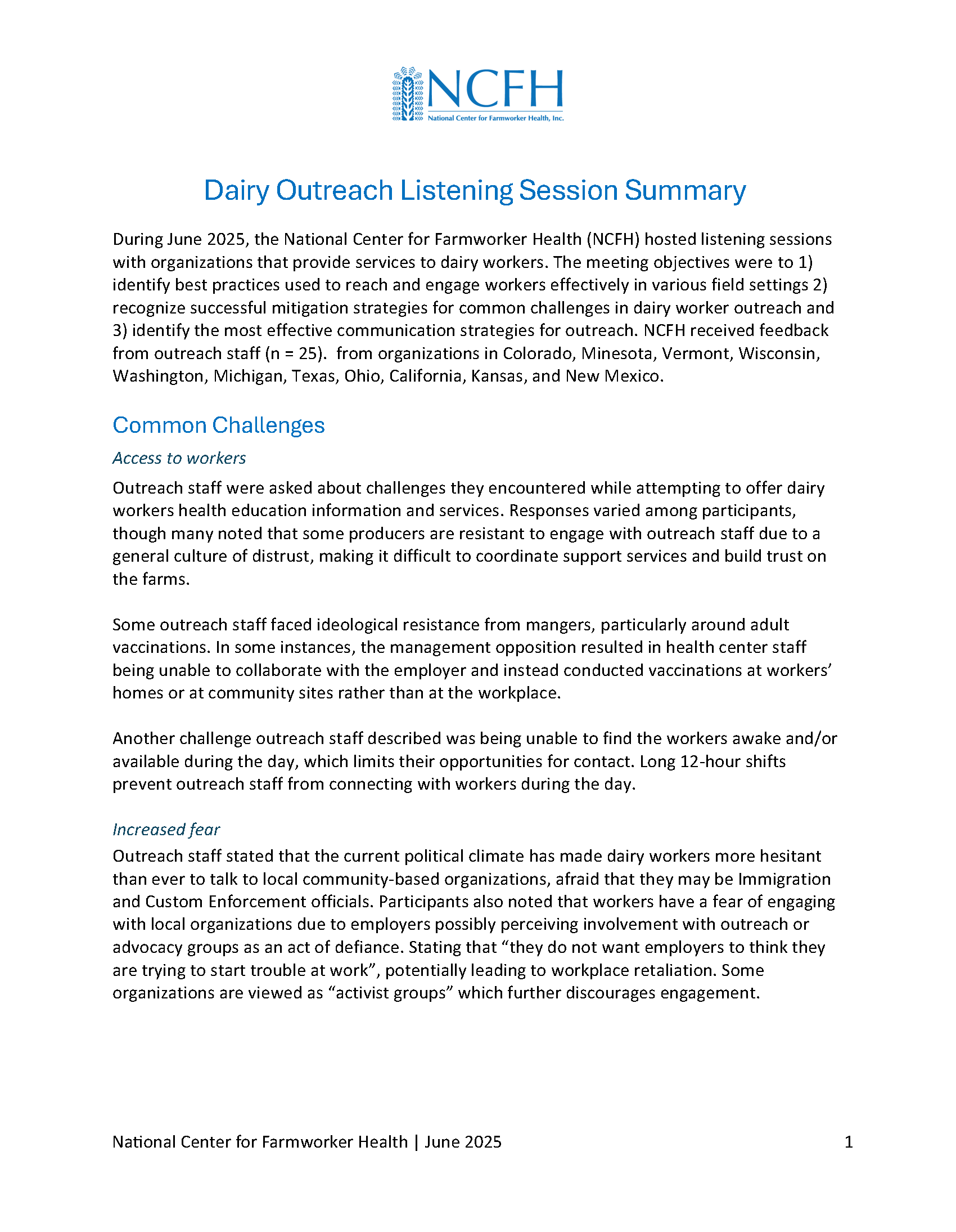 Tools for Health Outreach Staff - National Center for Farmworker Health